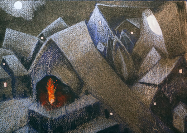 Sacred Fire - Surreal Landscape Painting - SOLD – Harold Roth, Artist